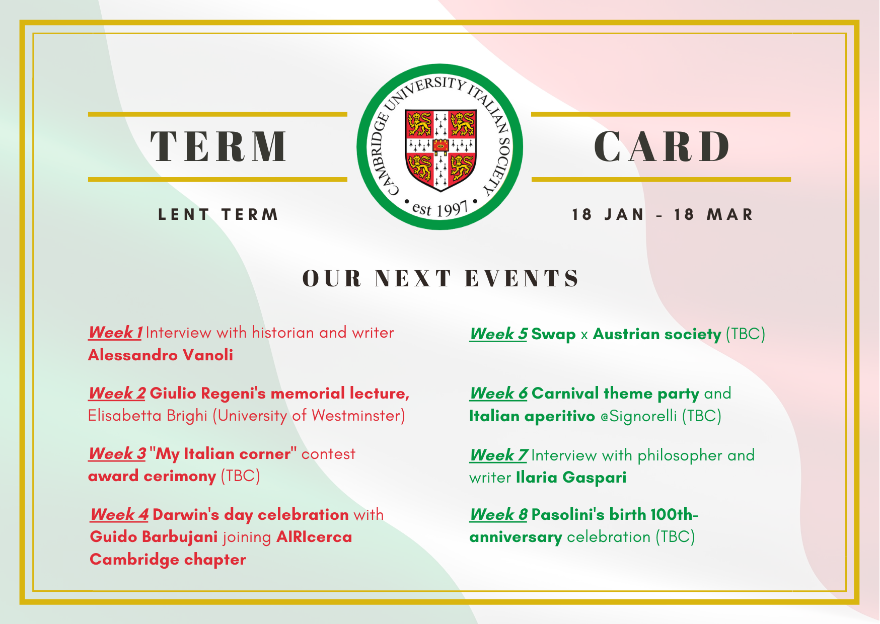 Cambridge University Italian Society – Welcome to the Cambridge ...